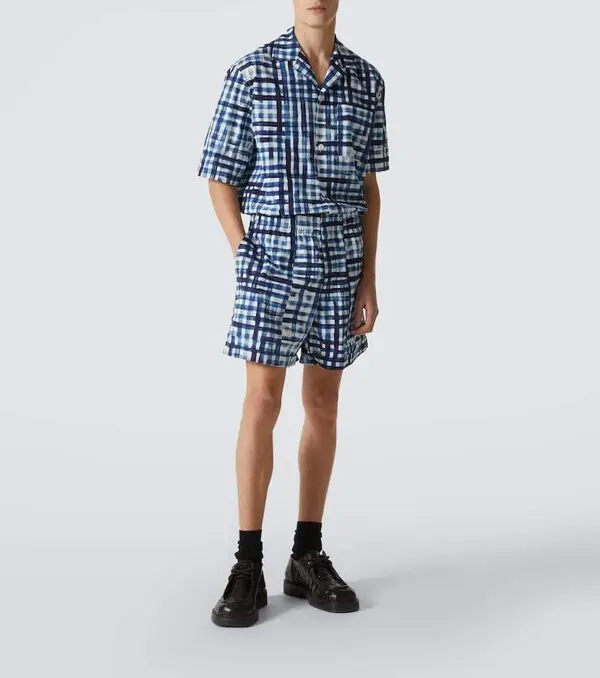 Bottega Veneta Gingham Bermuda Shorts