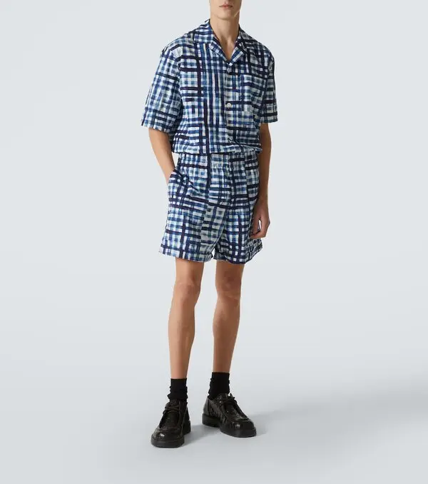 Bottega Veneta Gingham Bermuda Shorts