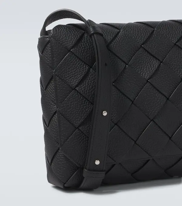 Bottega Veneta Diago Large Intreccio Leather Messenger Bag - Black