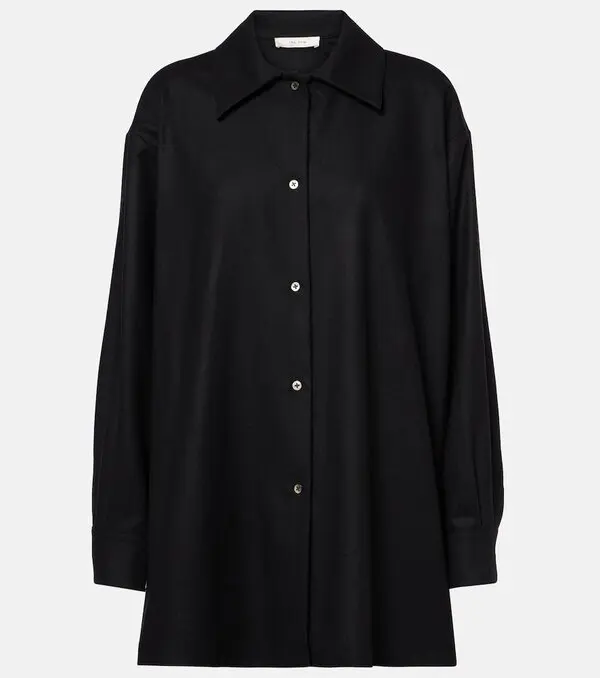 THE ROW Komako Wool And Cashmere Shirt - Black