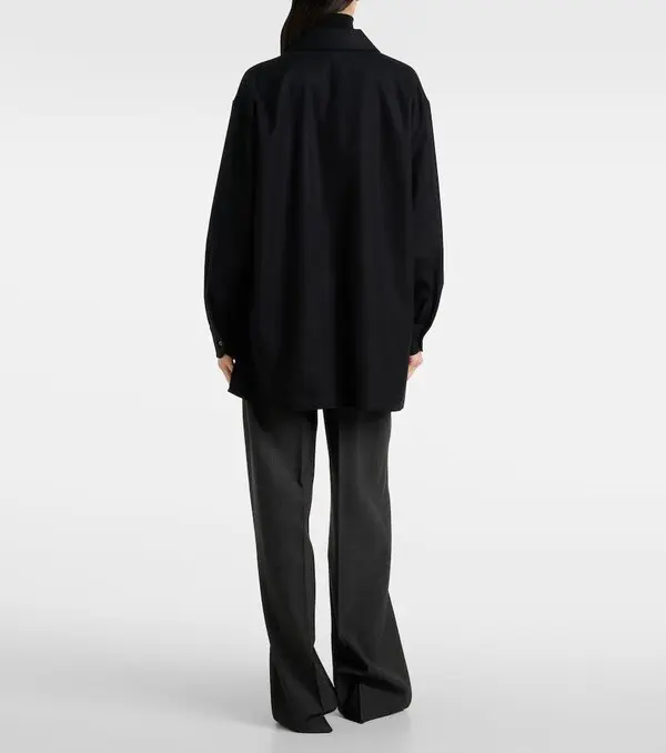THE ROW Komako Wool And Cashmere Shirt - Black