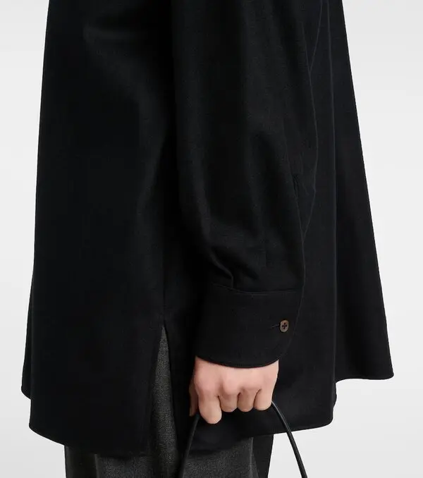 THE ROW Komako Wool And Cashmere Shirt - Black