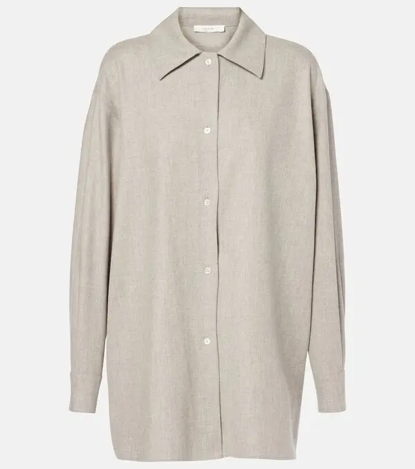 THE ROW Komako Wool And Cashmere Shirt - Grey