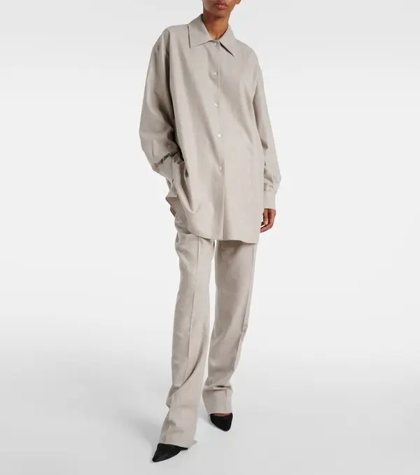 THE ROW Komako Wool And Cashmere Shirt - Grey
