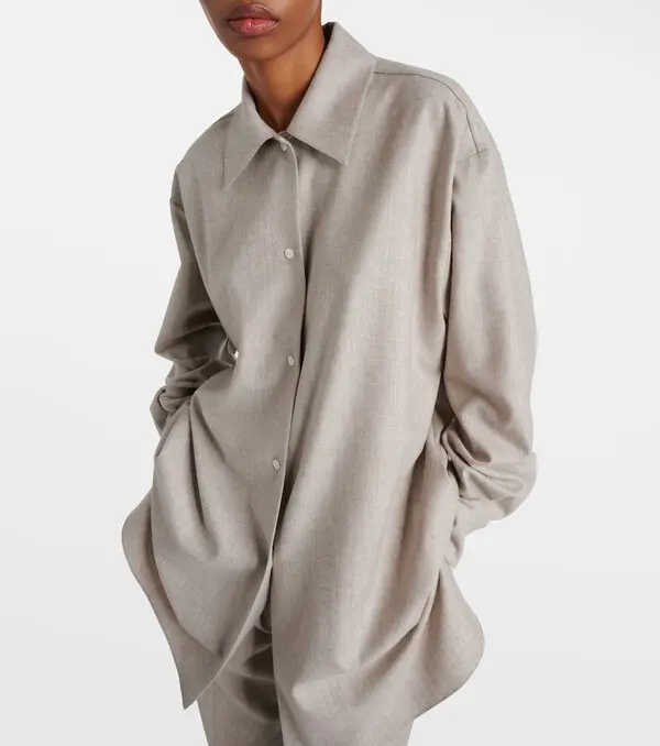 THE ROW Komako Wool And Cashmere Shirt - Grey