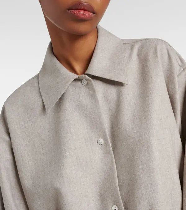 THE ROW Komako Wool And Cashmere Shirt - Grey