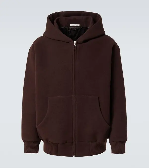 Auralee Oversized Wool Pile Hoodie