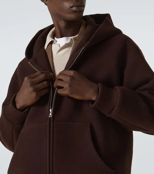 Auralee Oversized Wool Pile Hoodie