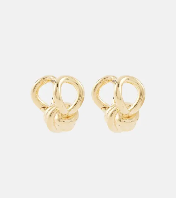 Bottega Veneta Knot -plated Sterling Silver Hoop Earrings - Gold