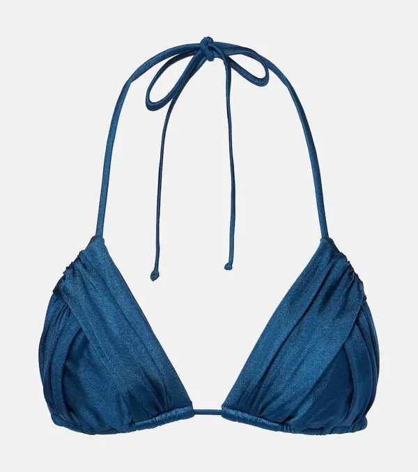 BANANHOT Jasmin Ruched Bikini Top - Blue