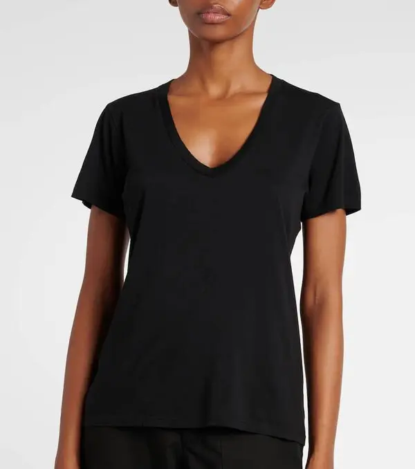 NILI LOTAN Carol Cotton Jersey T-shirt - Black