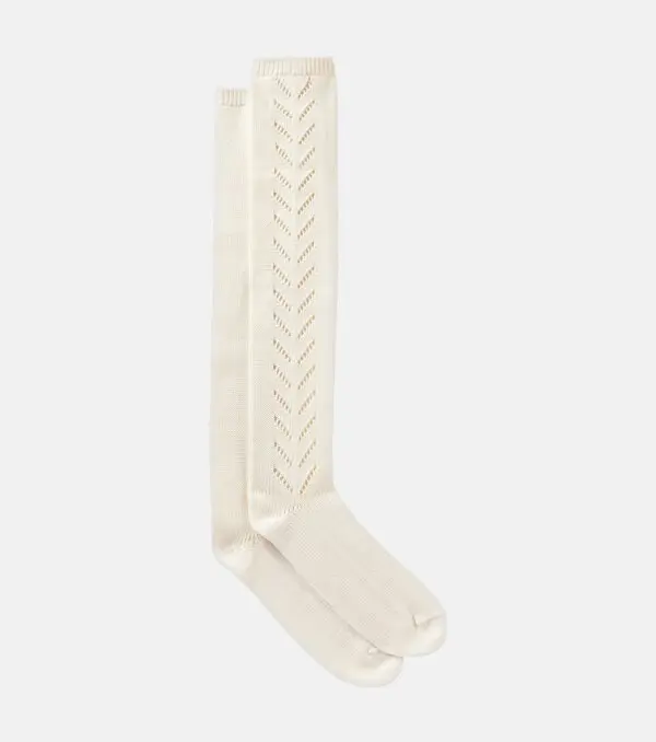 Valentino Garavani Vlogo Knitted Socks - Beige