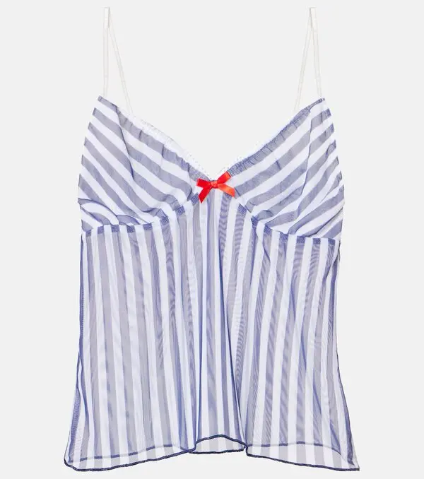 BANANHOT Solay Striped Crop Top - Blue