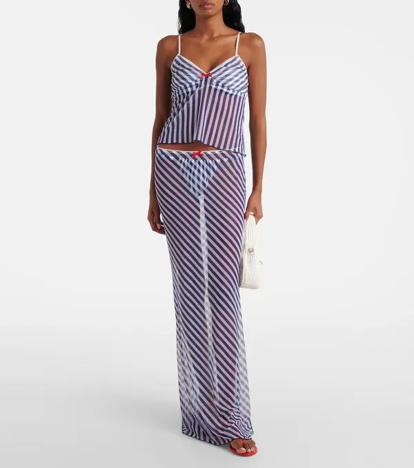 BANANHOT Solay Striped Crop Top - Blue