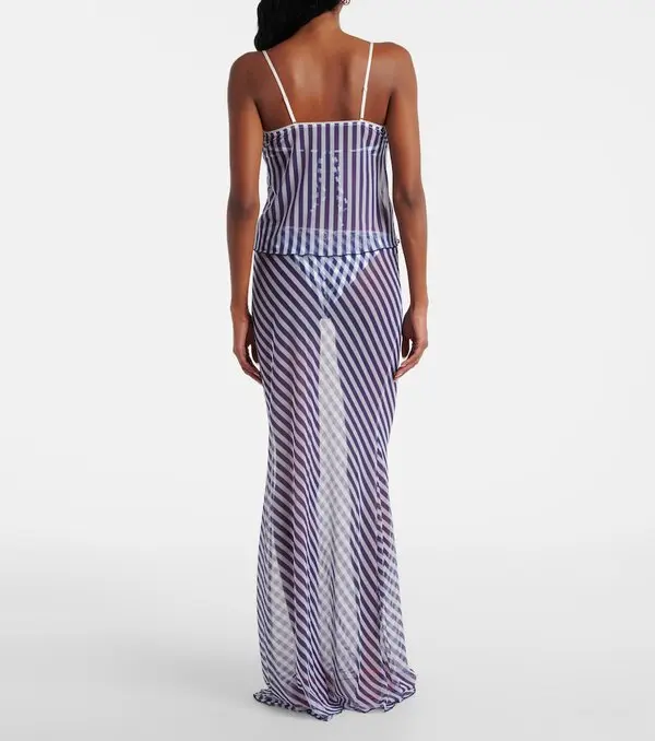 BANANHOT Solay Striped Crop Top - Blue