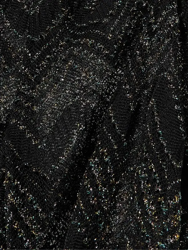 Missoni Metallic Crochet-knit Flared Pants