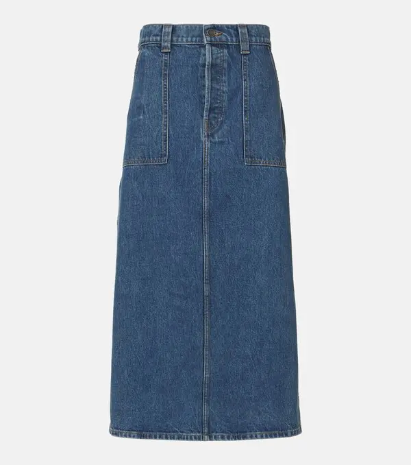 Khaite Genevieve Denim Maxi Skirt - Blue