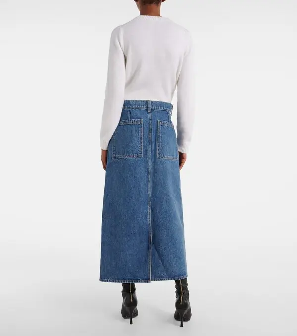 Khaite Genevieve Denim Maxi Skirt