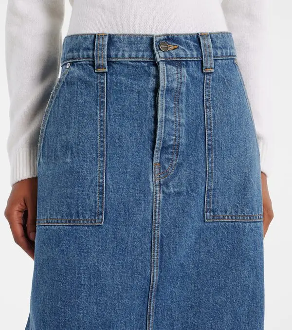 Khaite Genevieve Denim Maxi Skirt
