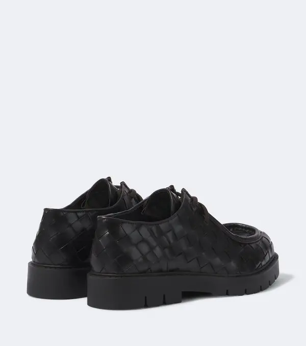 Bottega Veneta Haddock Intrecciato Leather Derby Shoes - Brown
