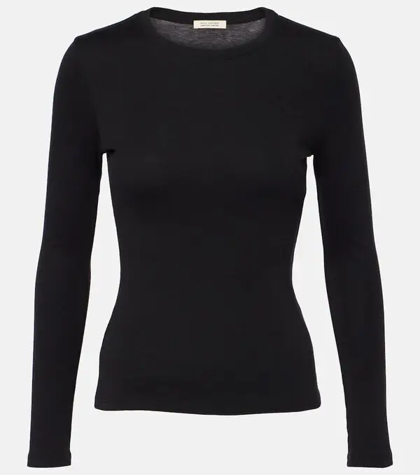 NILI LOTAN Emelie Cotton Jersey T-shirt - Black