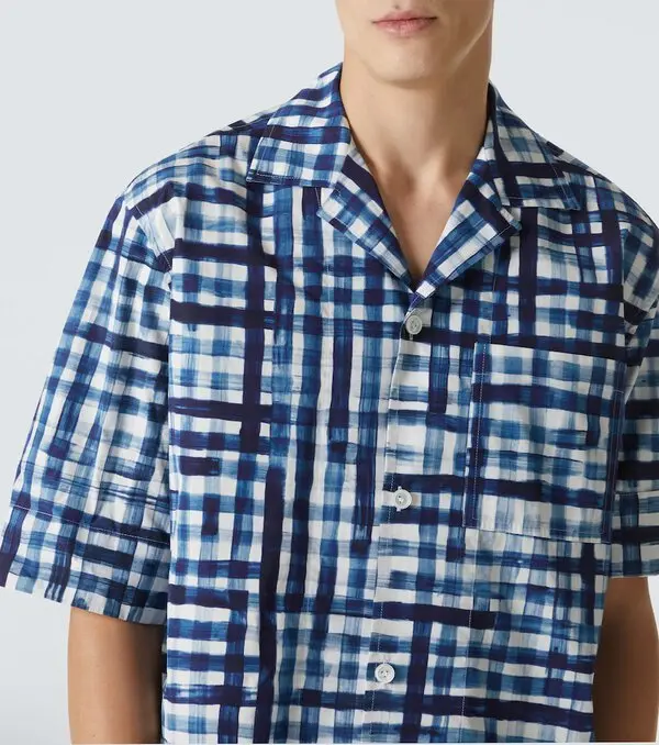 Bottega Veneta Gingham Cotton Bowling Shirt