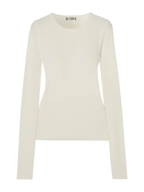 Eterne Ribbed Stretch Top - Neutrals