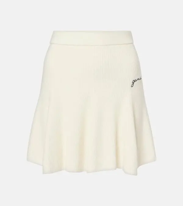 GANNI Wool And Cashmere Miniskirt - White