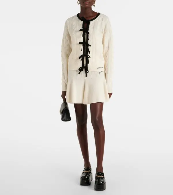 GANNI Wool And Cashmere Miniskirt - White