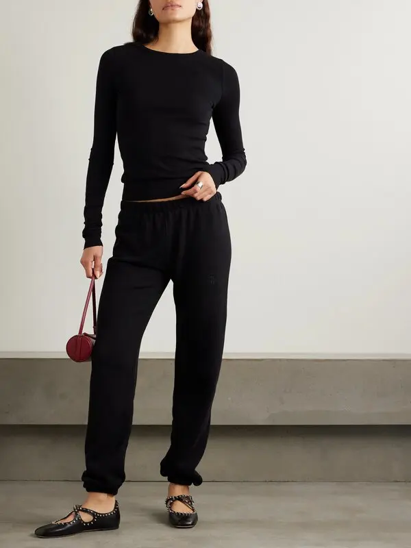 Eterne Ribbed Jersey Long-sleeve T-shirt - Black