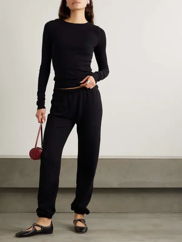 Eterne Ribbed Jersey Long-sleeve T-shirt - Black