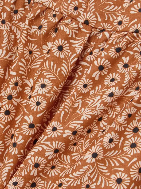 Matteau Tiered Floral-print Maxi Dress - Orange