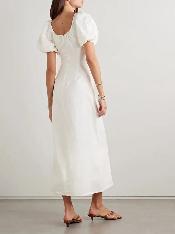 Faithfull The Brand Vence Linen Midi Dress