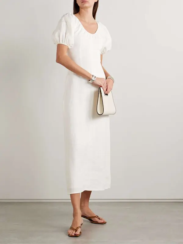 Faithfull The Brand Vence Linen Midi Dress