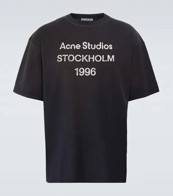 Acne Studios Logo-print Cotton-blend T-shirt - Black