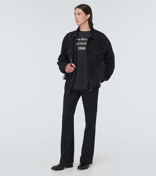 Acne Studios Logo-print Cotton-blend T-shirt - Black