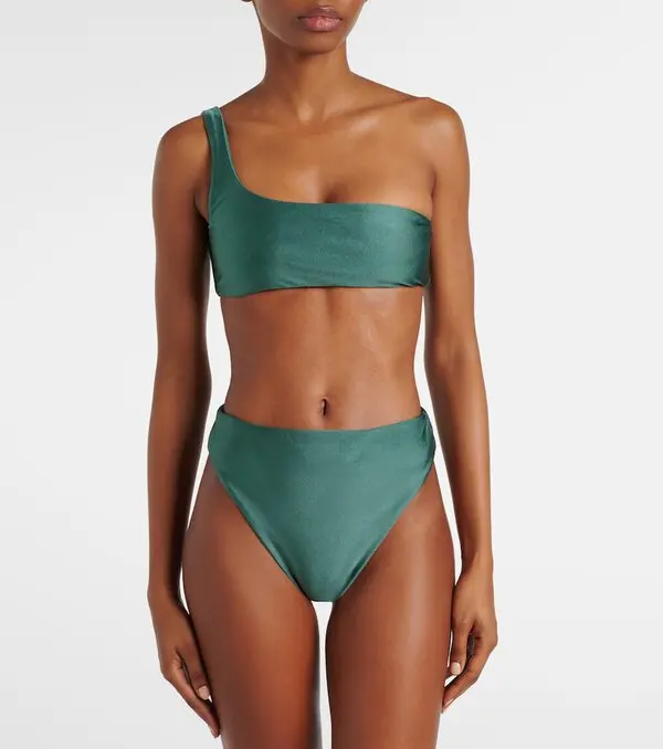 Jade Swim Eliza One-shoulder Bikini Top - Green