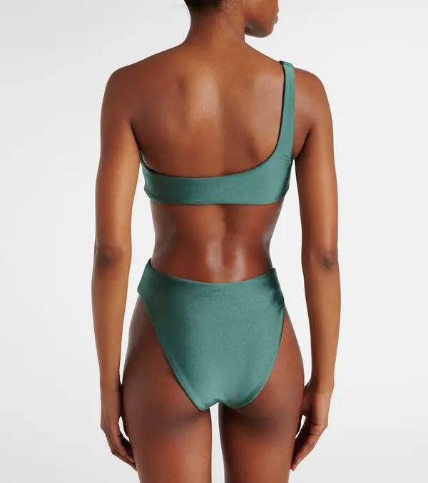 Jade Swim Eliza One-shoulder Bikini Top - Green