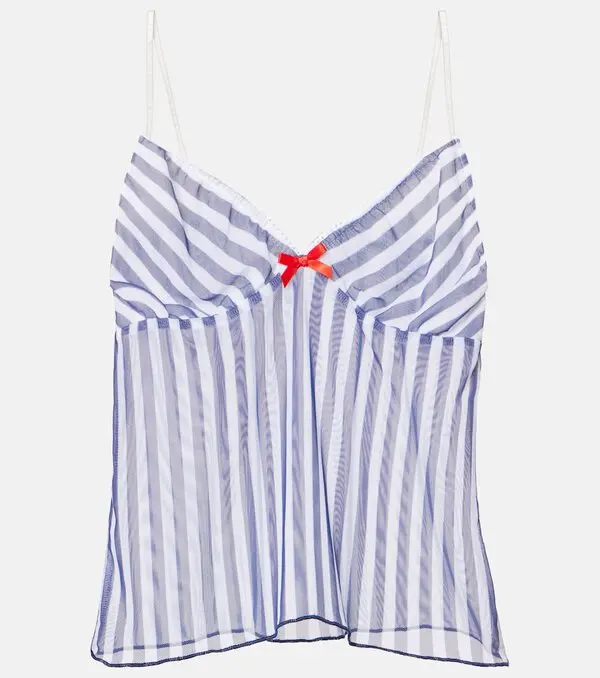 BANANHOT Solay Striped Crop Top - Blue