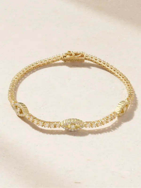 JENNIFER MEYER Evil Eye Diamond Tennis Bracelet - Gold