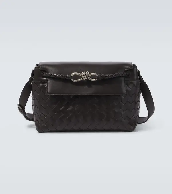 Bottega Veneta Andiamo Knot Small Leather Messenger Bag - Brown