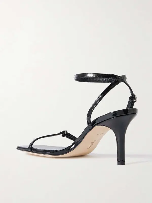AeydĒ Hallie Patent-leather Sandals - Black