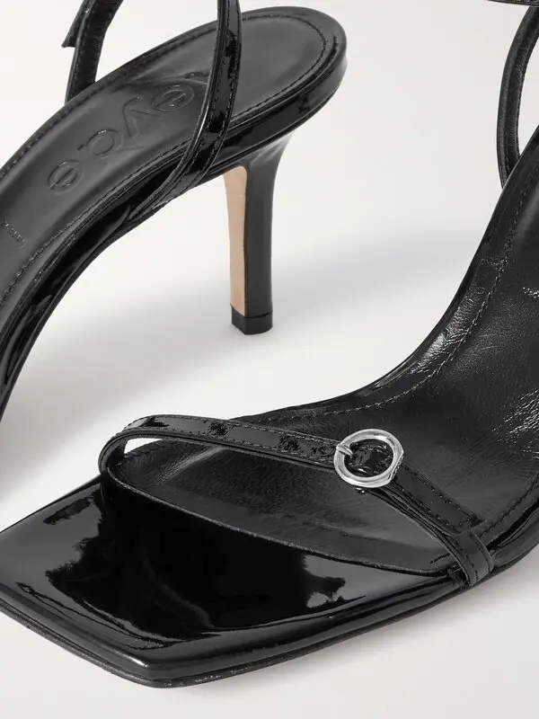 AeydĒ Hallie Patent-leather Sandals - Black