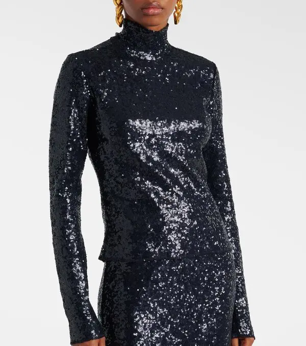 Polo Ralph Lauren Sequined Turtleneck Top