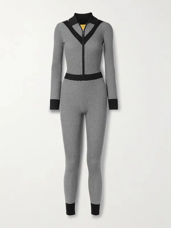 Guest In Residence Speed Skate Ribbed Merino Wool-blend Jumpsuit - Black