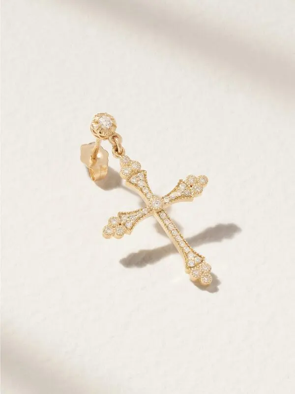 Jacquie Aiche Sophia 14-karat Diamond Single Earring - Gold