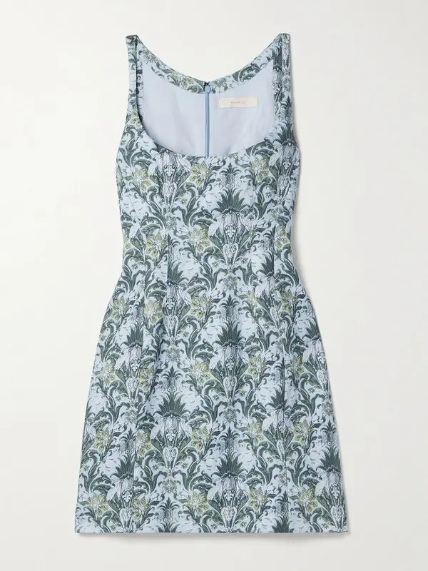 Faithfull The Brand Sanne Floral-print Linen Mini Dress - Blue
