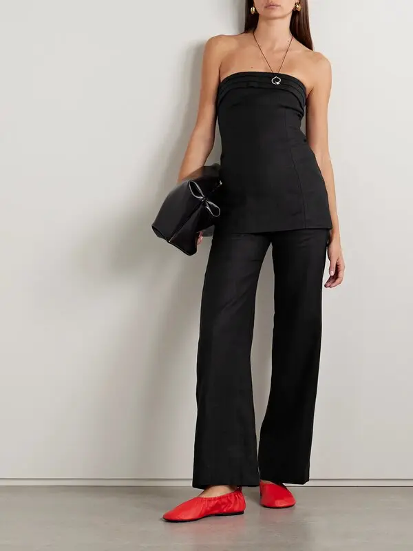 Faithfull The Brand Fleuri Strapless Linen Top