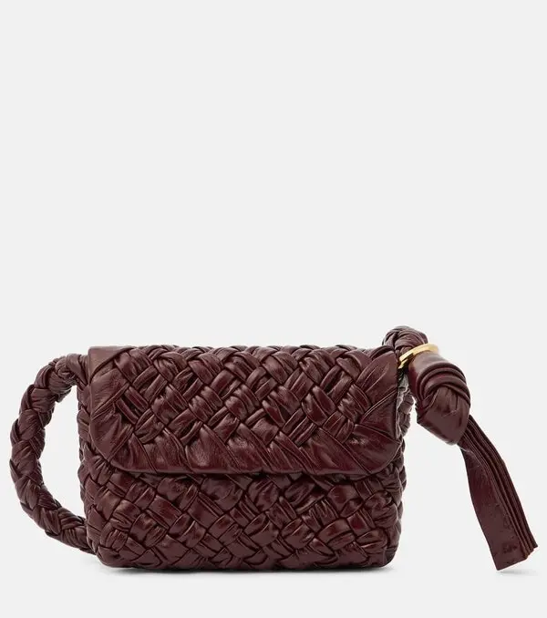 Bottega Veneta Kalimero Citta Small Leather Shoulder Bag - Burgundy