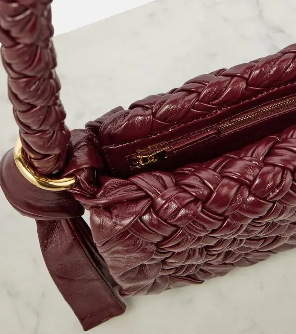 Bottega Veneta Kalimero Citta Small Leather Shoulder Bag - Burgundy